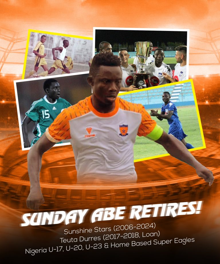 NPFL: Sunshine Stars Legend Sunday Abe Announces Retirement From ...